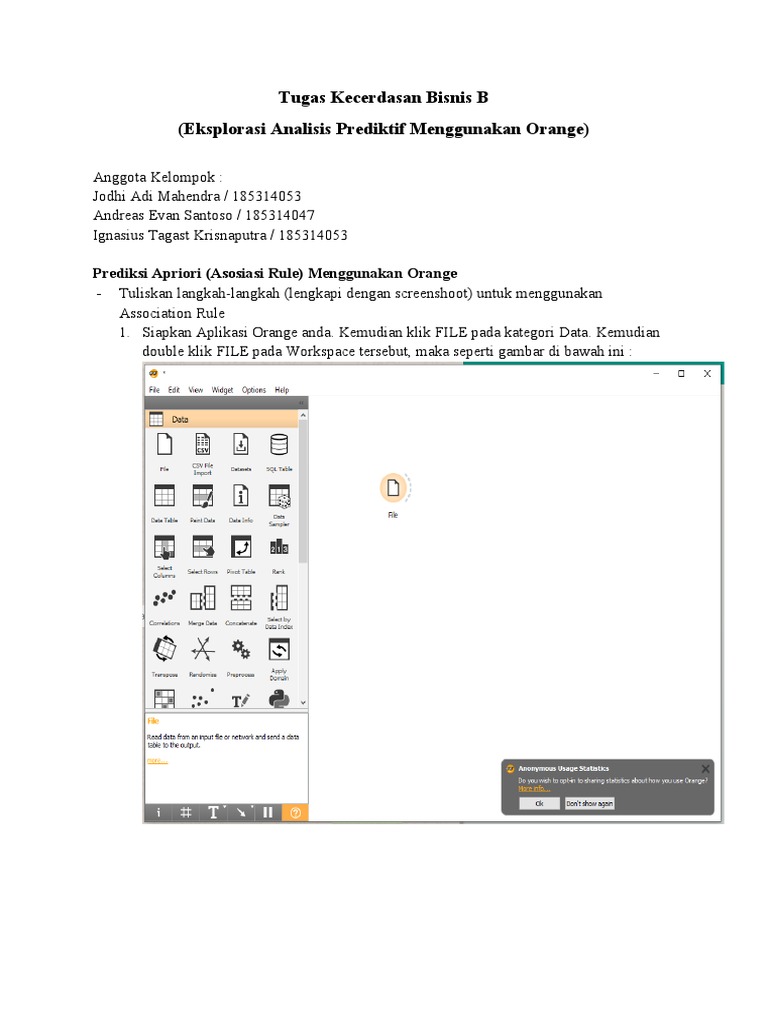 Prediksi Apriori dengan Orange | PDF | Komputer