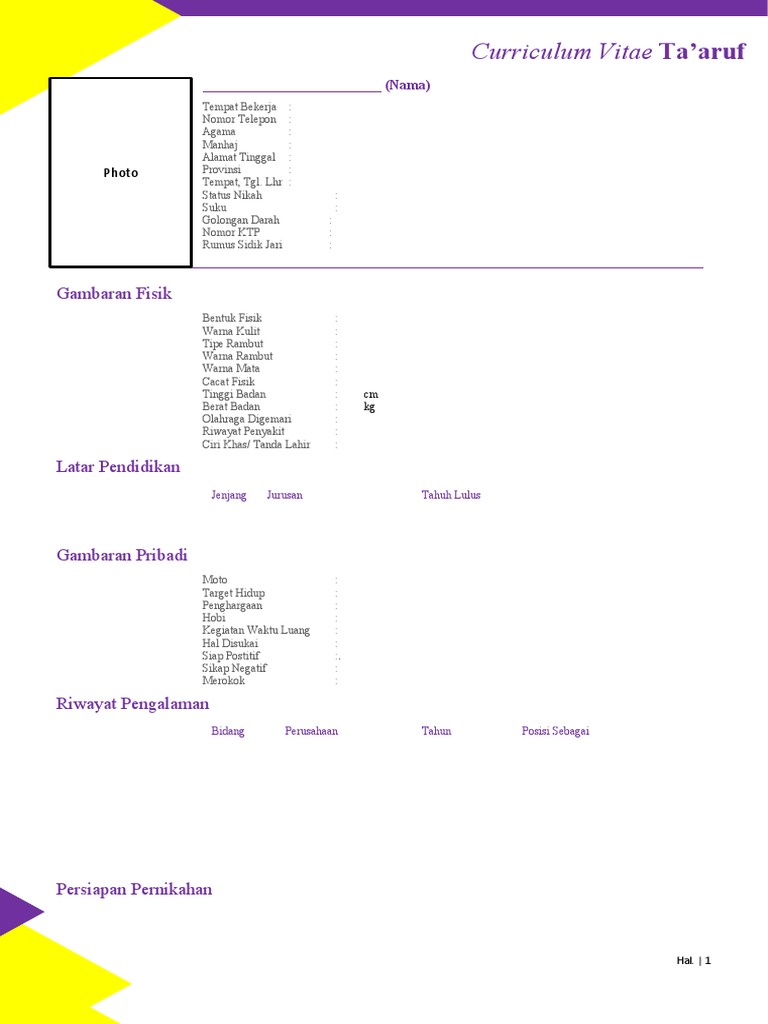 CV Taaruf PDF Free | PDF