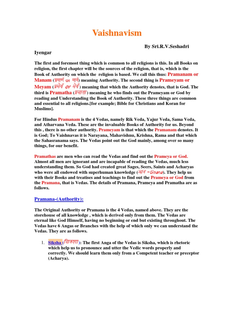 Vaishnavism | PDF | Vaishnavism | Vedas