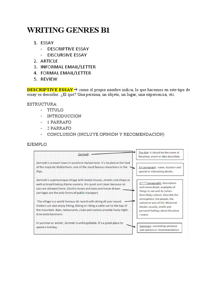 Estructura de Writing B1 | PDF | Entretenimiento (general)