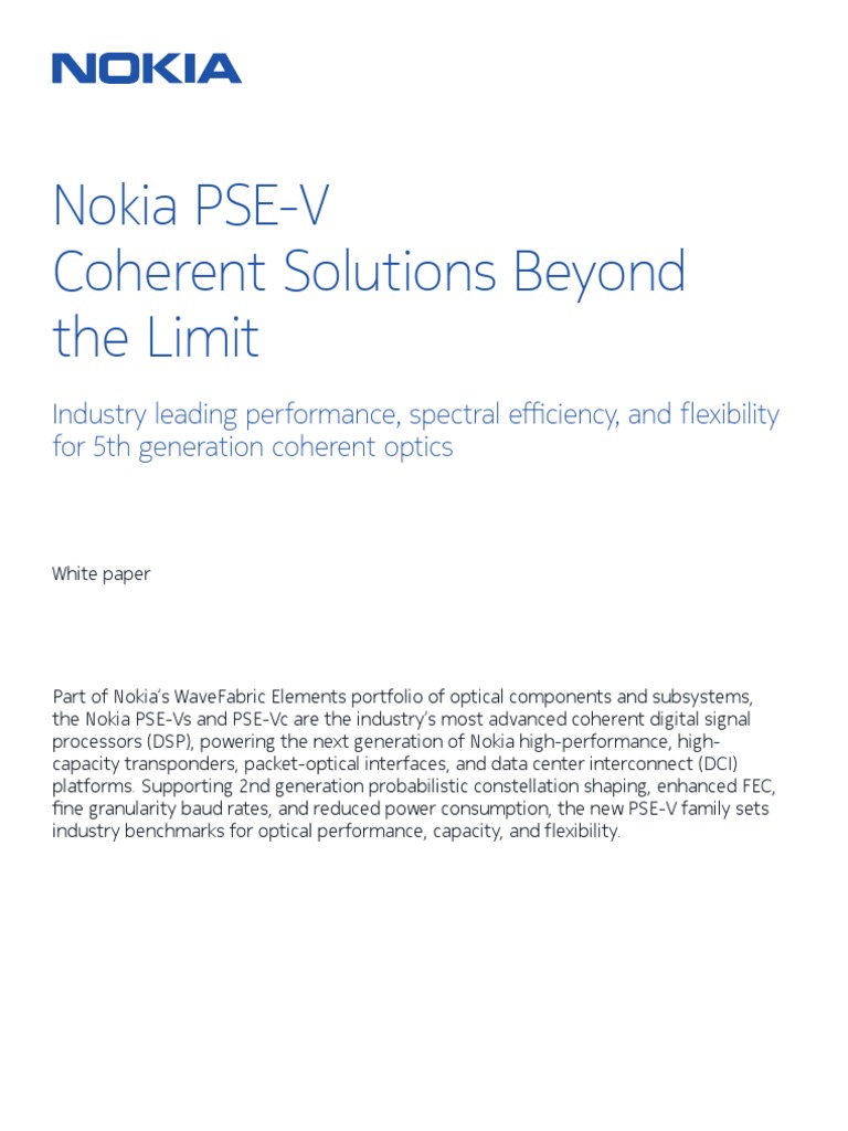 Nokia PSE-V Coherent Solutions Beyond The Limit | PDF | Low Density ...