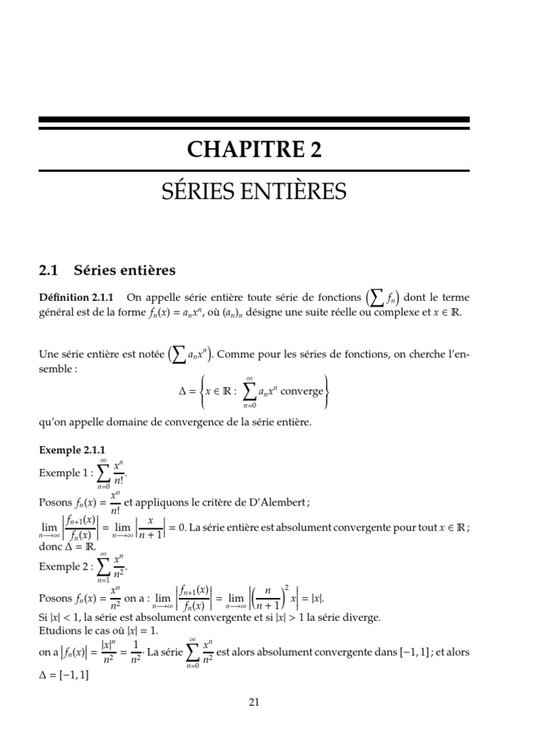 Auto Math Series Entieres | PDF | Série entière | Série (mathématiques)