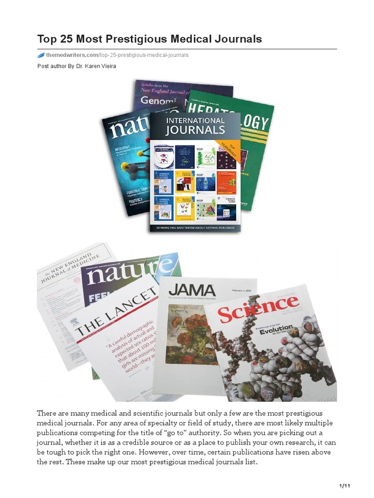 Top 25 Most Prestigious Medical Journals | PDF | Science & Mathematics