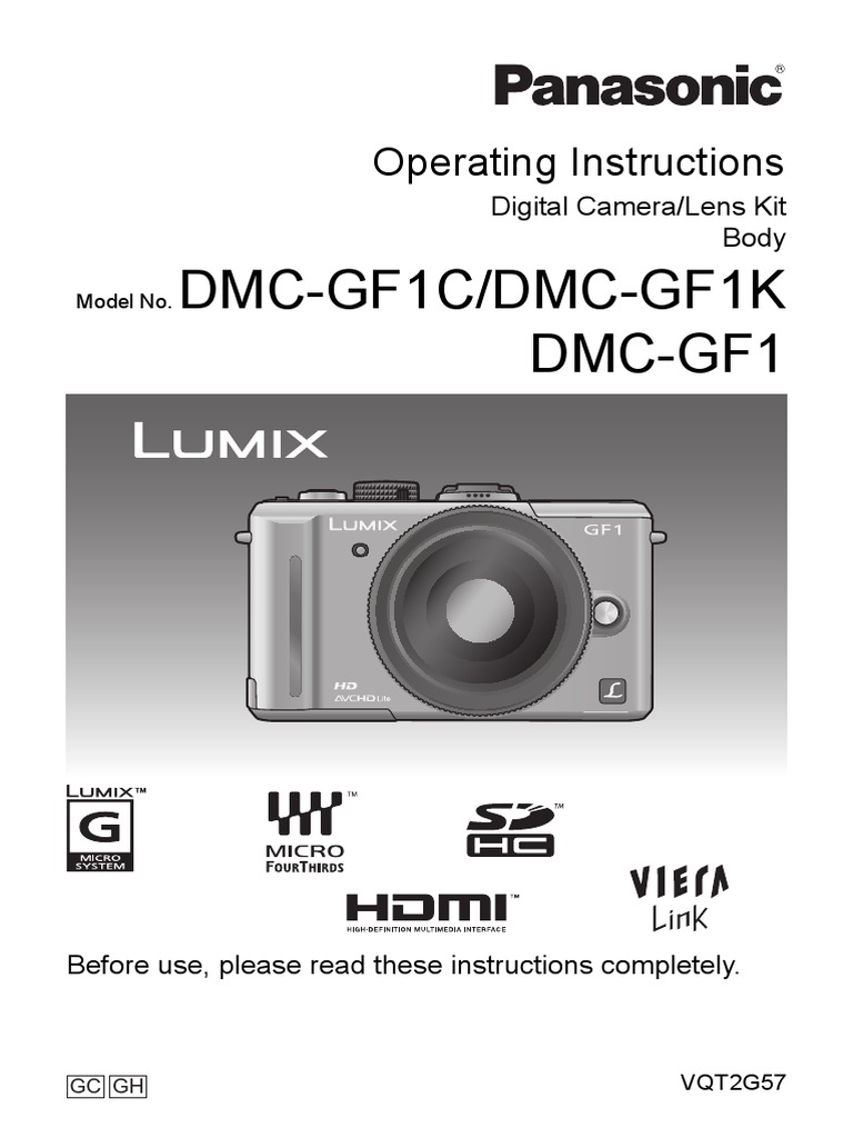 Dmc-Gf1C/Dmc-Gf1K Dmc-Gf1: Operating Instructions | Descargar gratis ...
