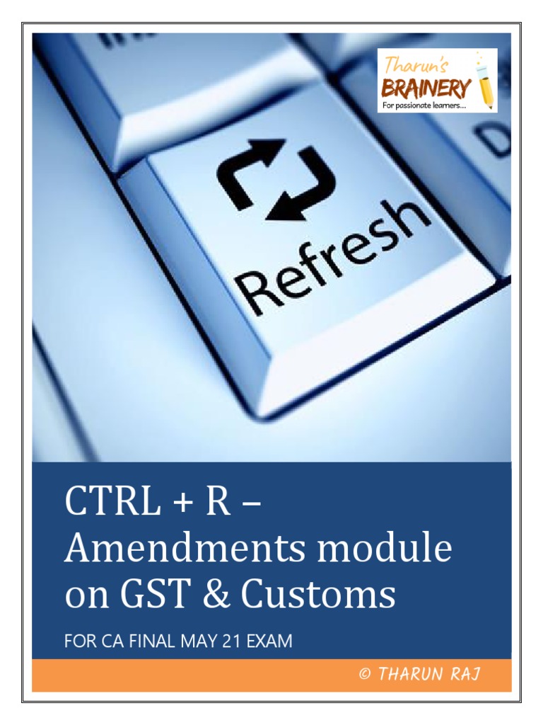 CA Final IDT Amendments May21 Tharun Raj @CA - Study - Notes | PDF ...