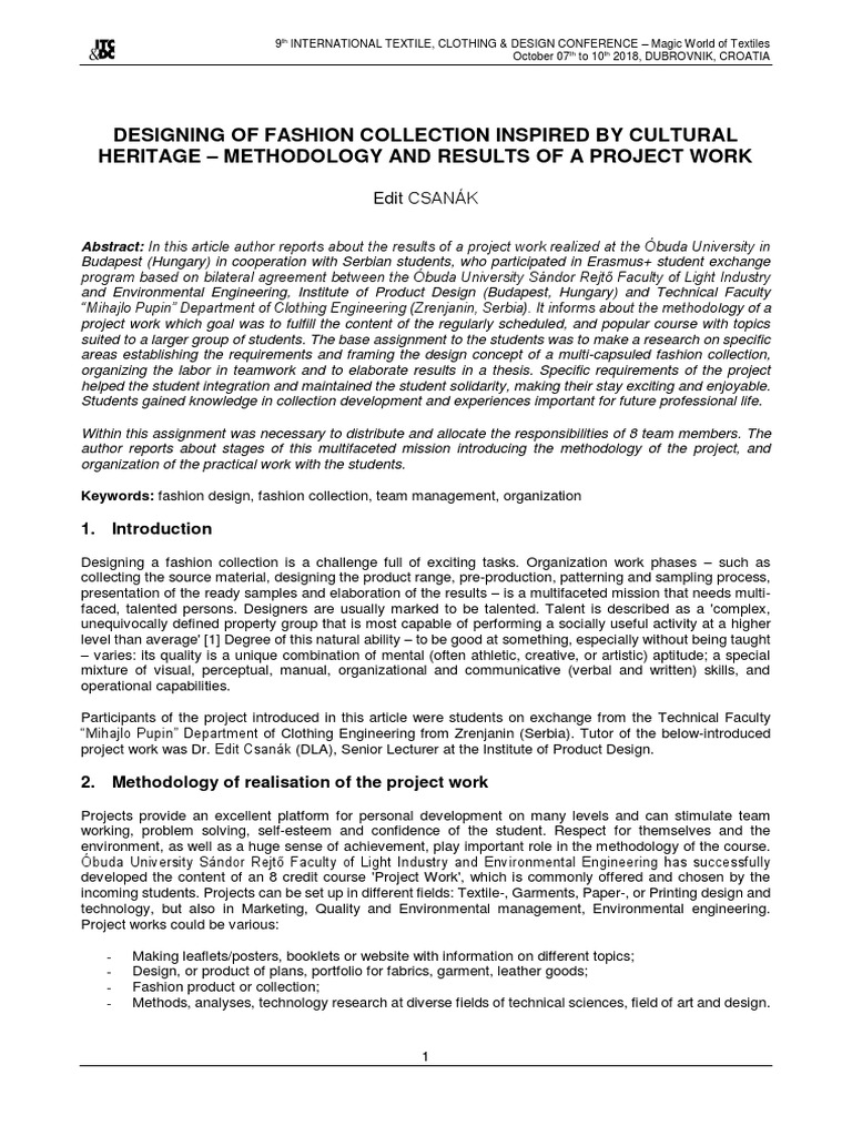 Designing of Fashion Collection Inspired | PDF | Fashion | Design