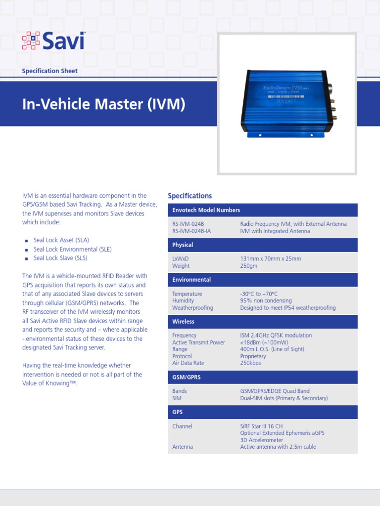 Hardware Spec Sheet IVM Jan2014 | PDF | General Packet Radio Service | Gsm