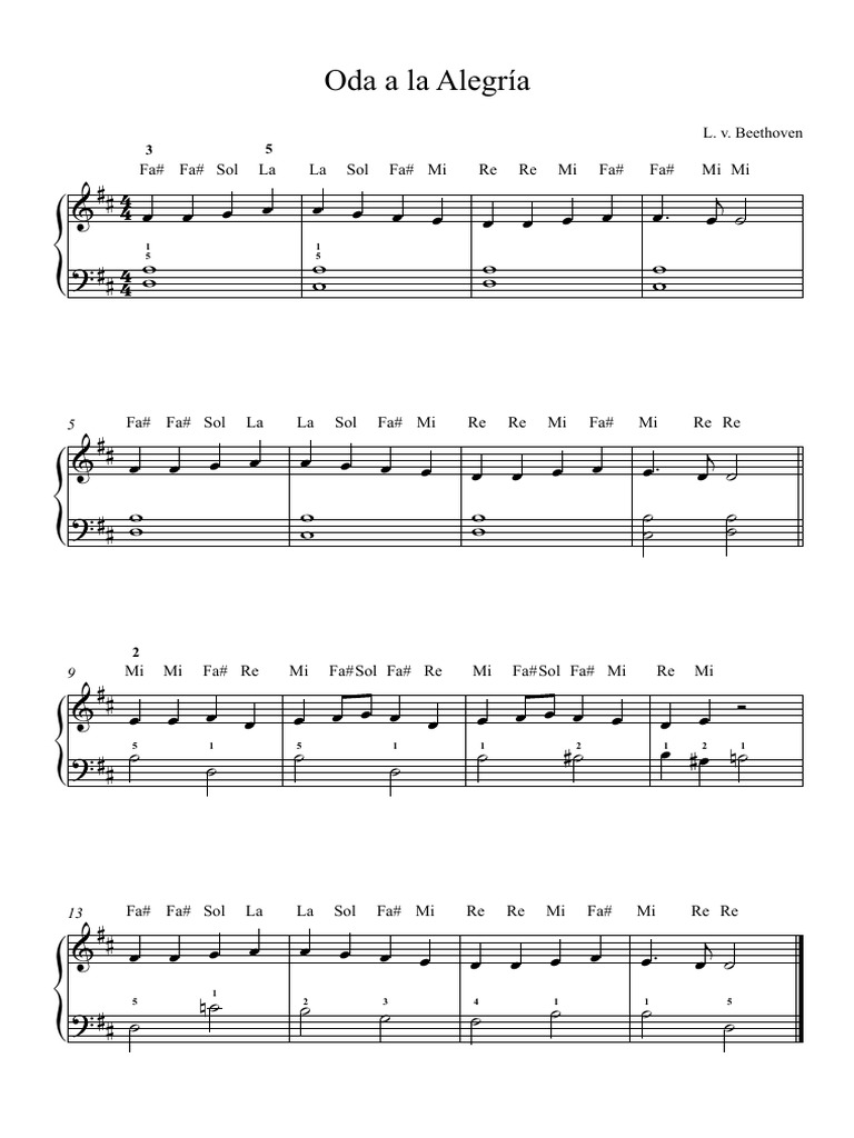 Oda A La Alegría - Partitura Completa | PDF | Divertissement (Général)