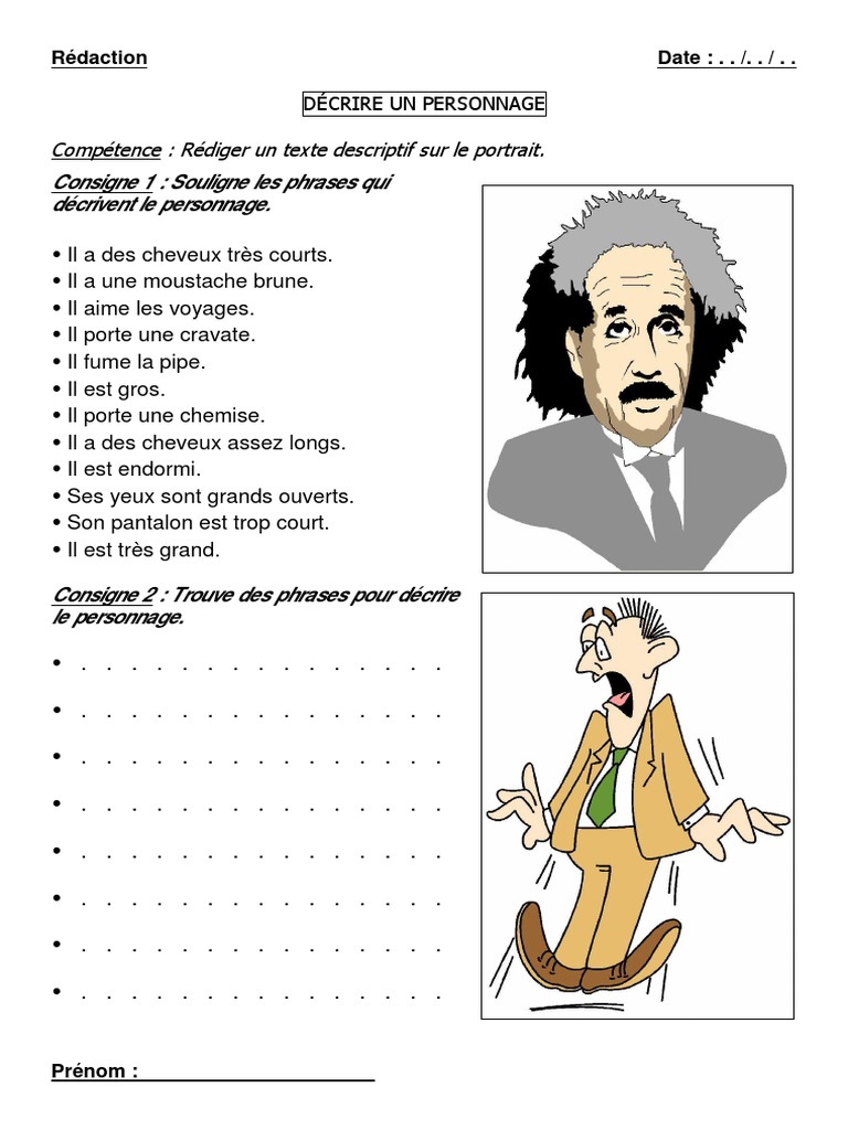 Decrire Un Personnage | PDF | Vêtements