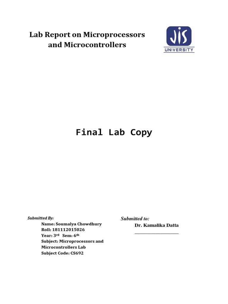 Microprocessors and Microcontrollers Lab | PDF | C (Programming Language) | Computer Hardware