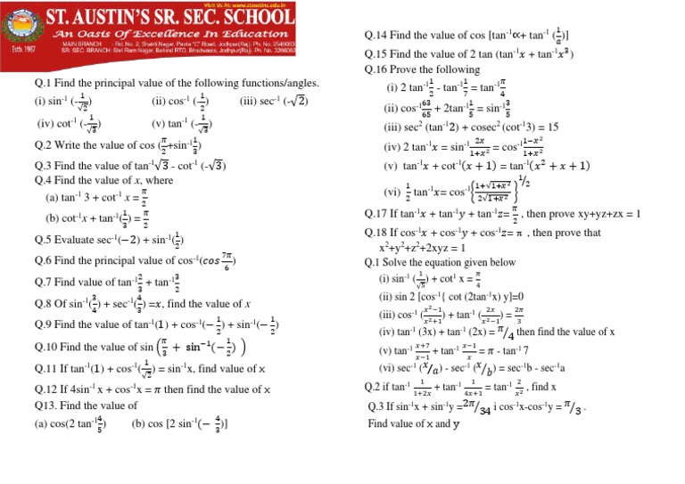 Inverse Circular Function | PDF | Trigonometric Functions | Equations