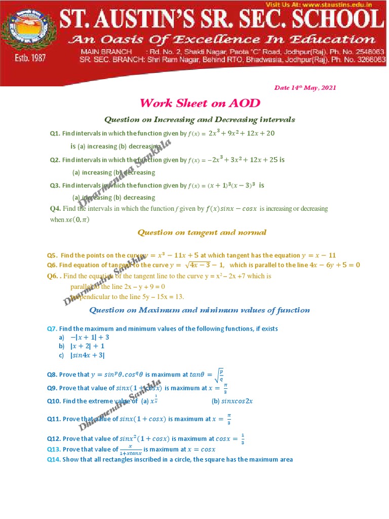 AOD Work Sheet | PDF