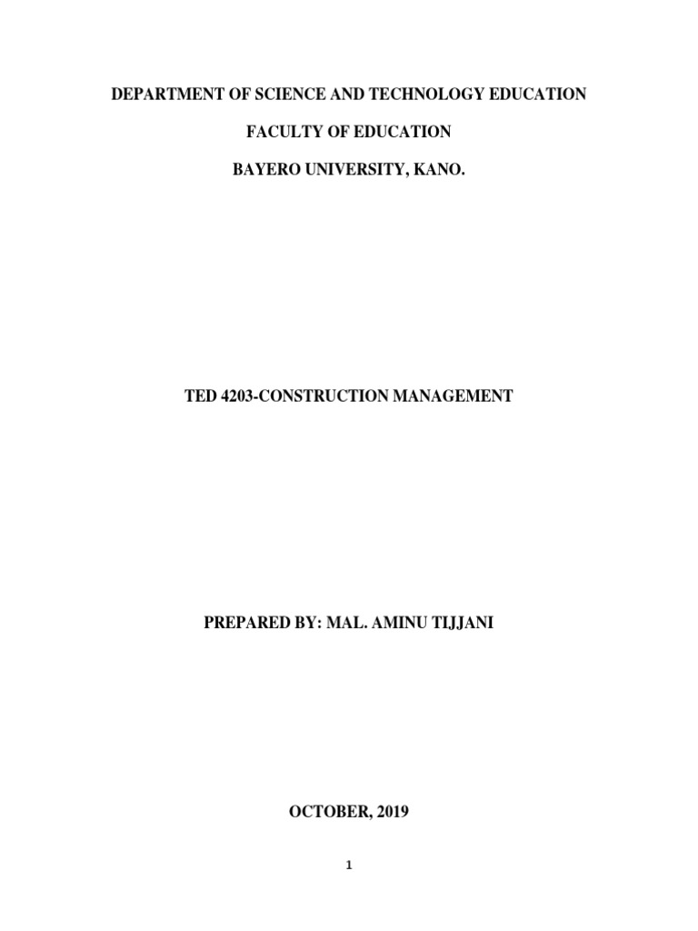 Construction Project Management Lecture Note. | PDF | Project ...