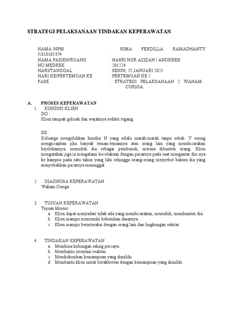 SPTK SP 2 Waham Curiga | PDF