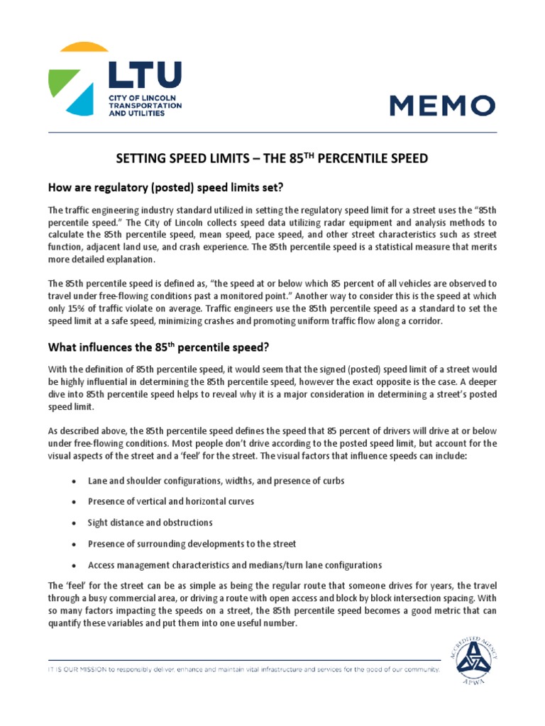 Understanding 85th Percentile Speed Limits | PDF | Speed Limit | Traffic