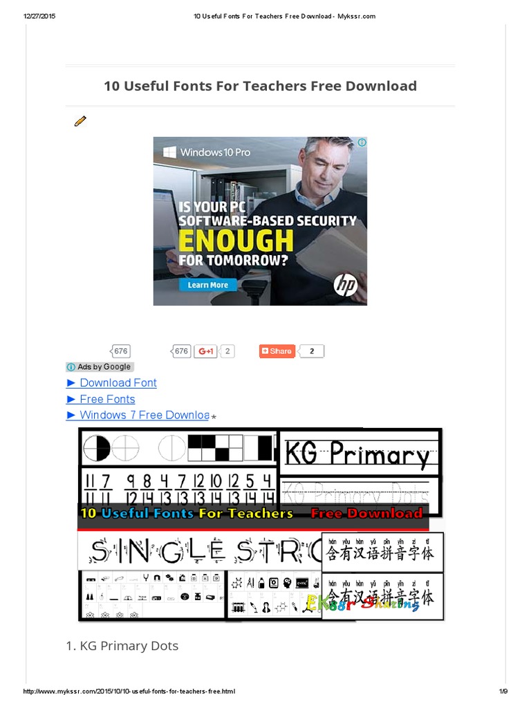 10 Useful Fonts For Teachers | PDF