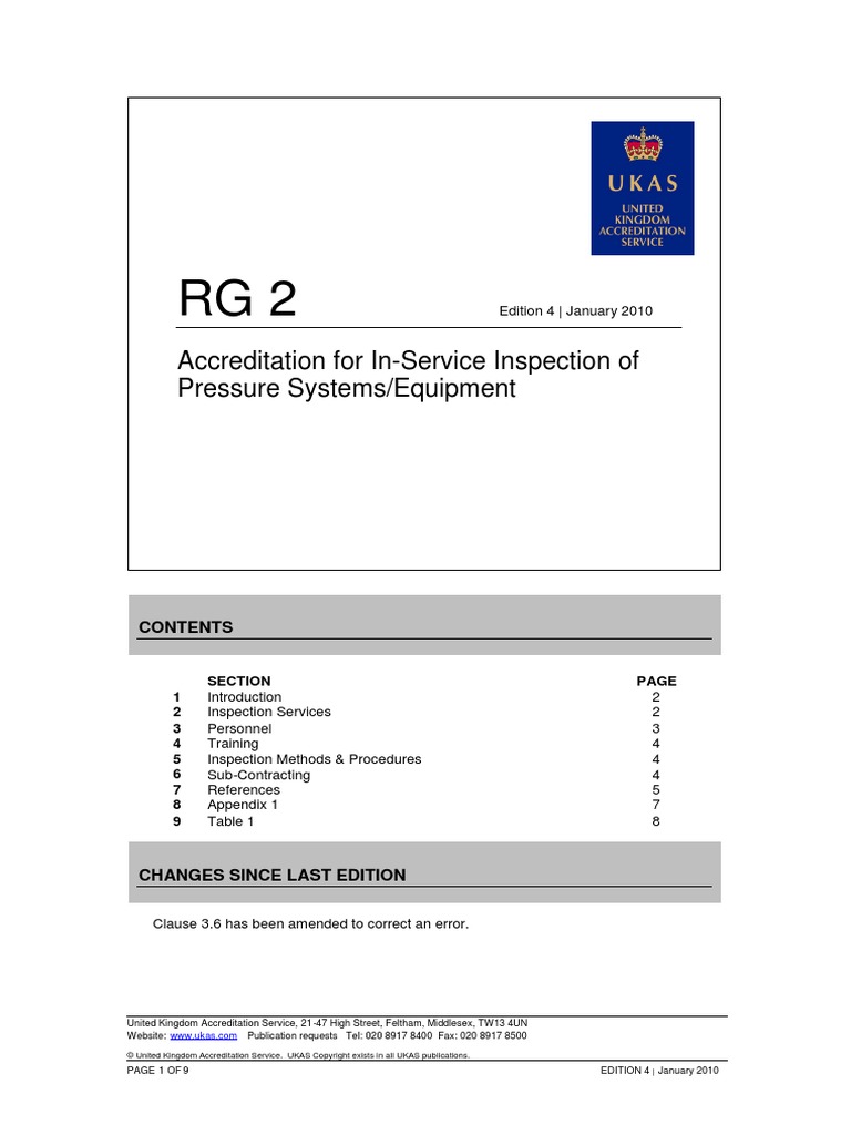 RG2-service Inspection of Pressure Systems | PDF | Liquefied Petroleum ...