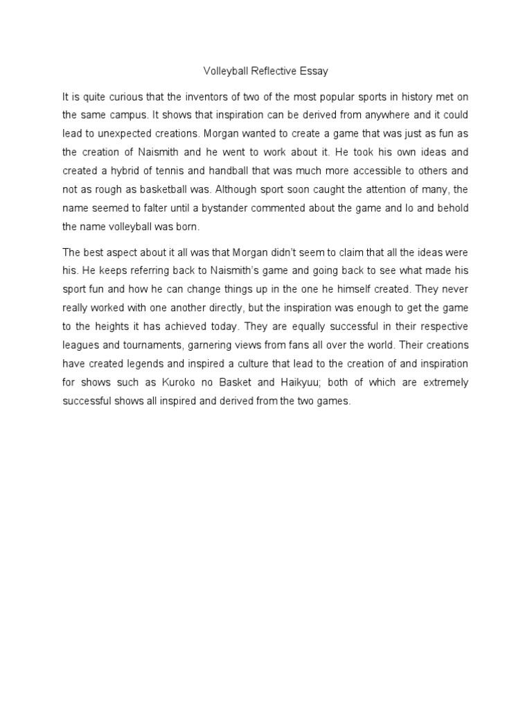 Volleyball Essay | PDF