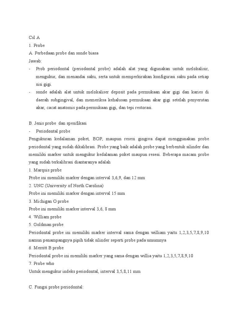 MENGUKUR KEDALAMAN POKET DAN RESESI GINGIVA | PDF