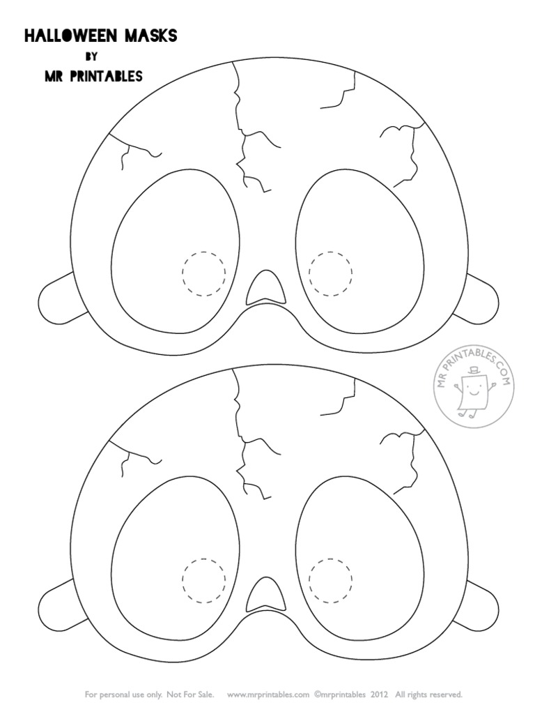 Mrprintables Printable Mask Halloween Skull Blank | PDF