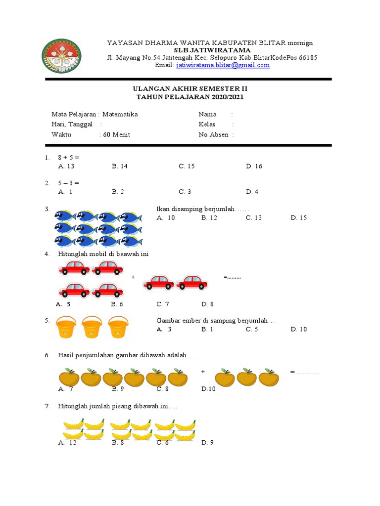 Soal Matematika Tunagrahita SDLB | PDF