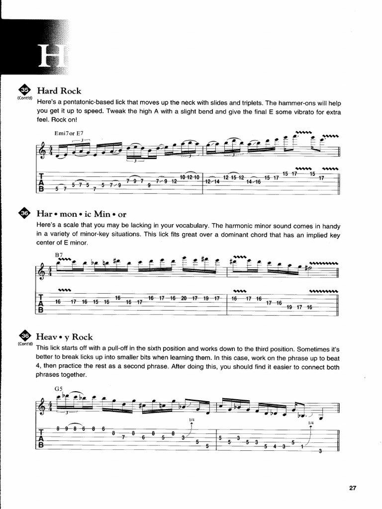 Licks Hard Rock Guitar | PDF