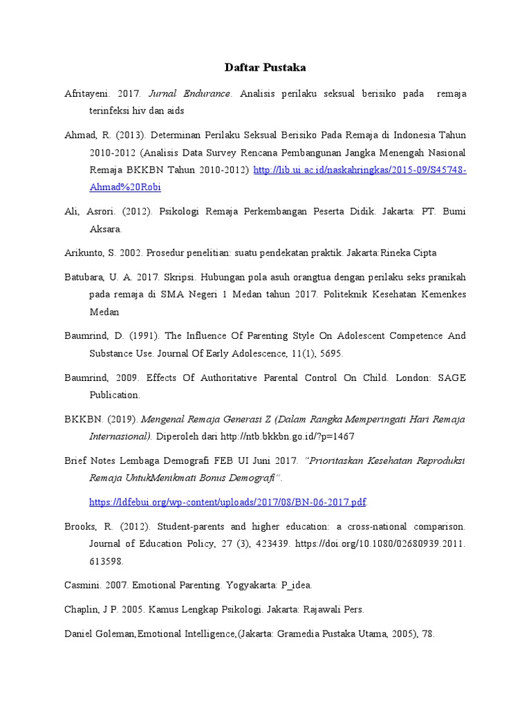 Daftar Pustaka Proposal Skripsi | PDF