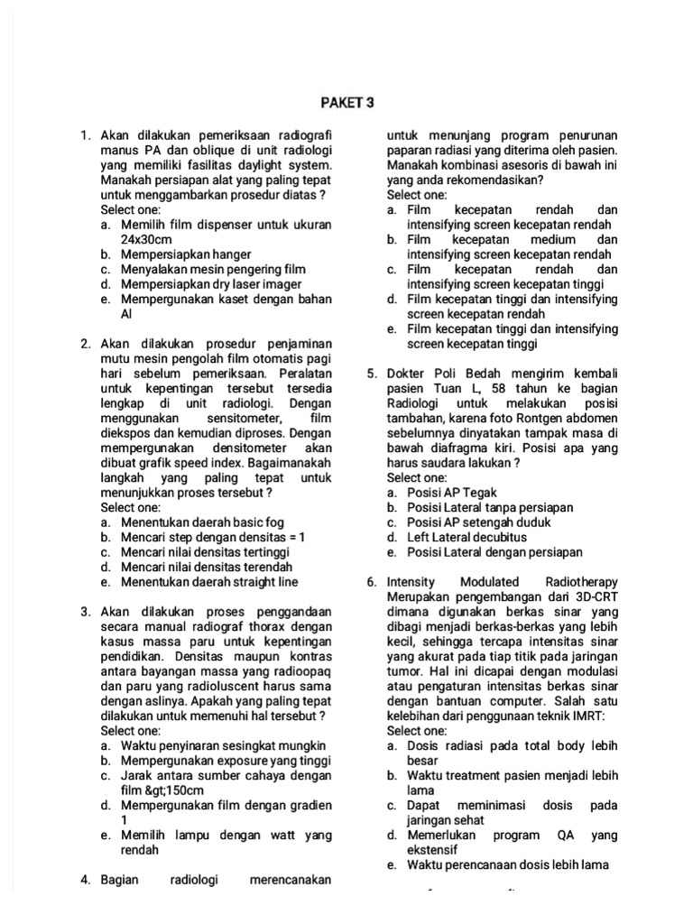 PDF X27soal Ukom Radiografer 3 Compress | PDF