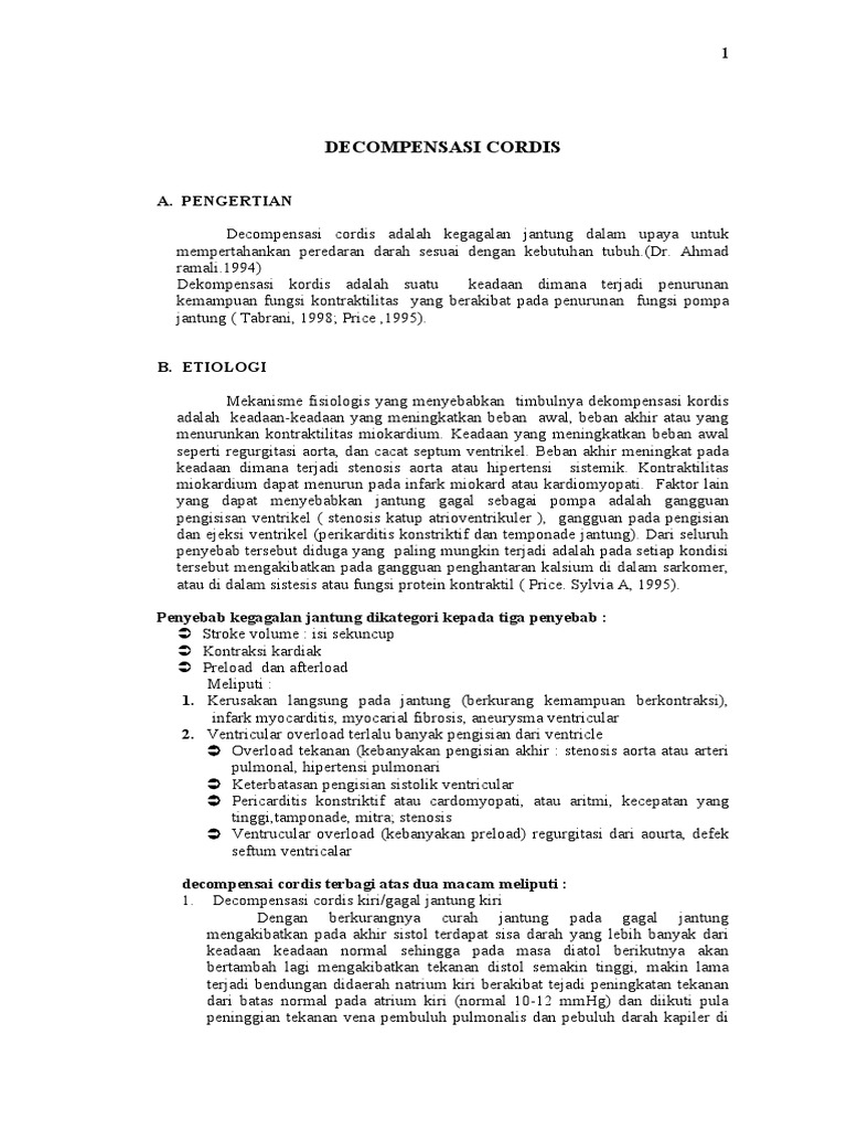Pengertian dan Etiologi Decompensasi Cordis | PDF