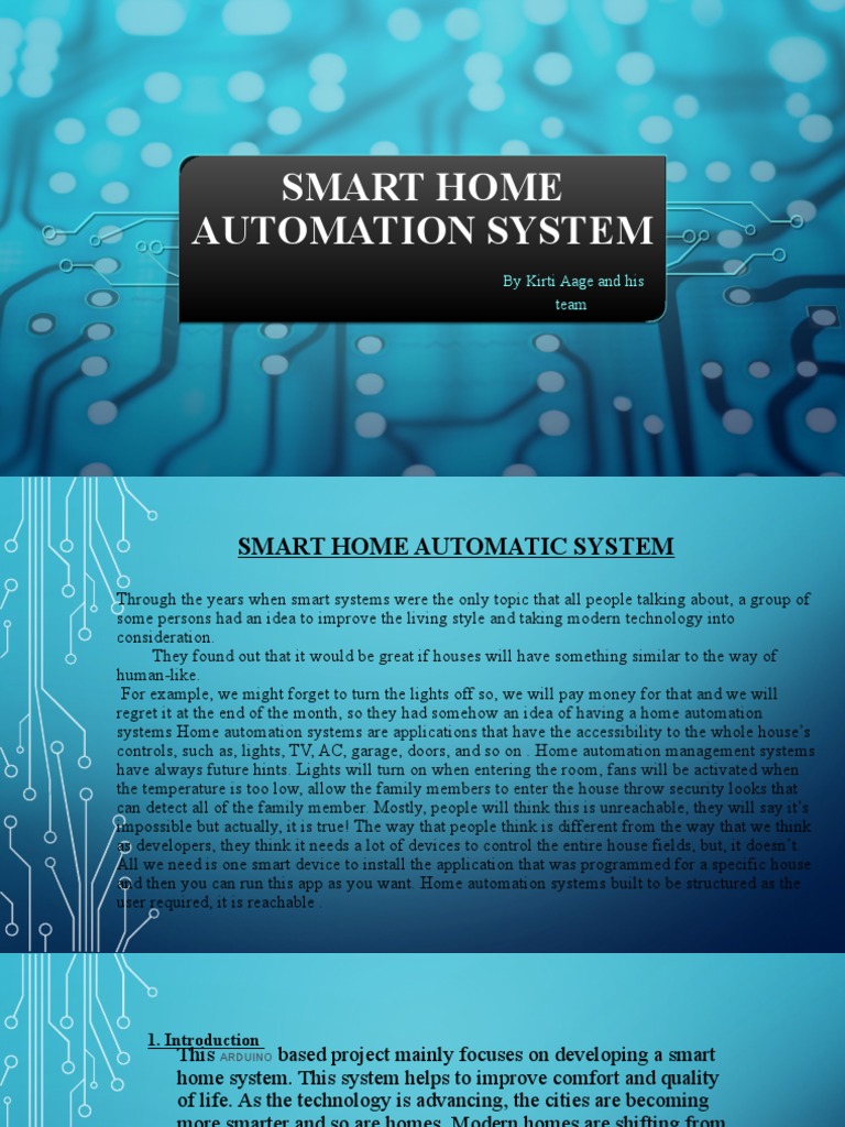 Smart Home Automation System | PDF | Arduino | Sensor