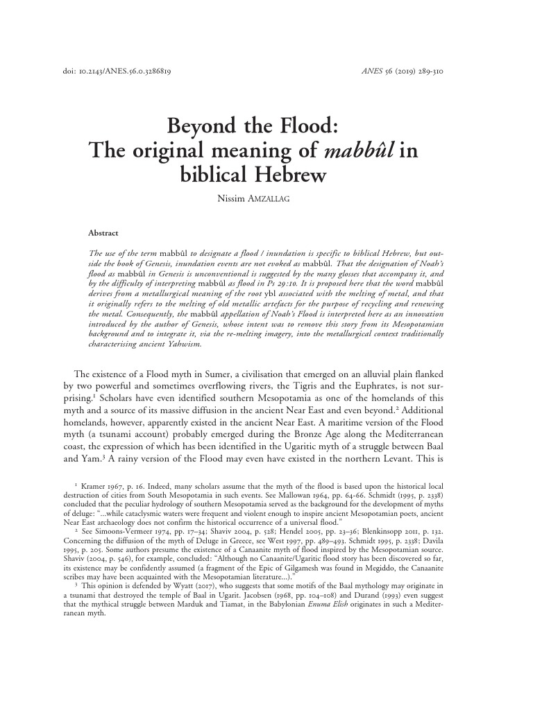 Beyond The Flood The Original Meaning of | Download Free PDF | Genesis ...