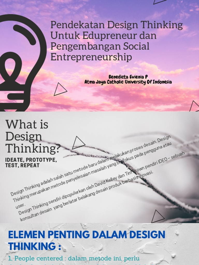 Pendekatan Design Thinking Untuk Edupreneur Dan Pengembangan Social Entrepreneurship | PDF
