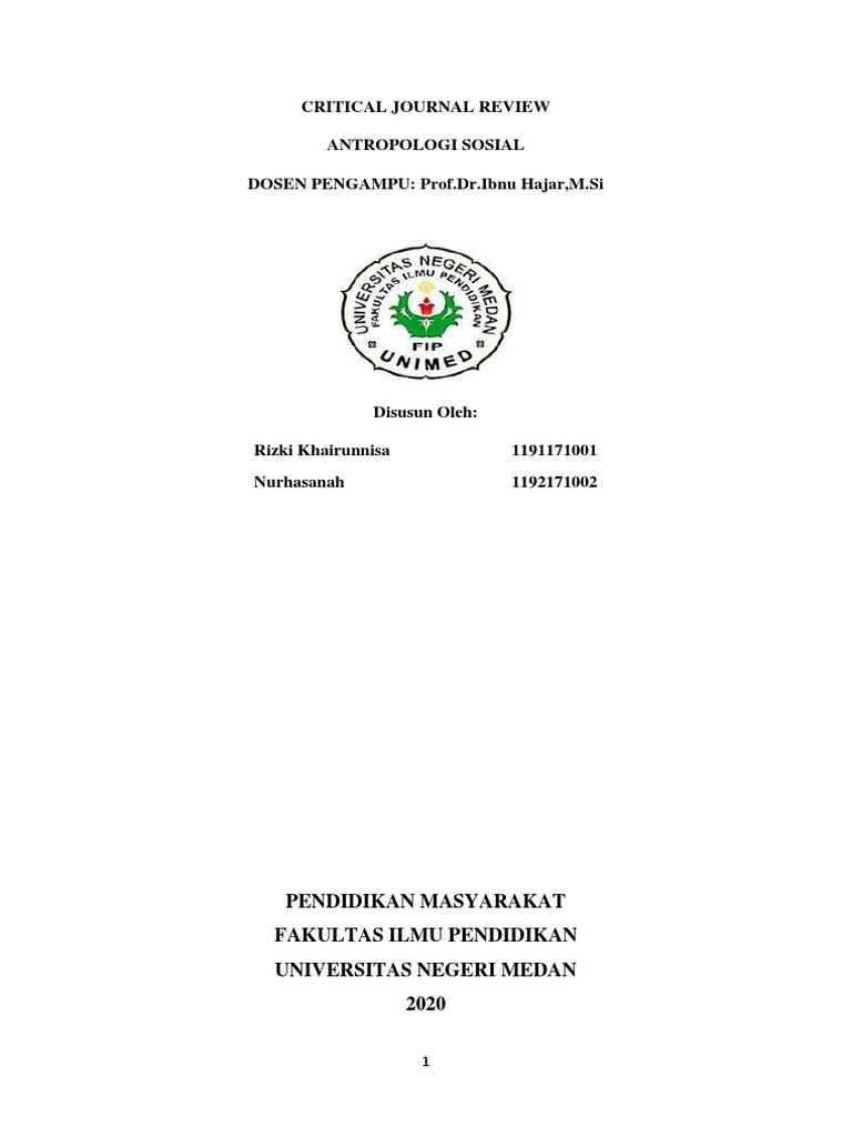 CJR Antropologi Sosial Nurhasanah, Rizki | PDF