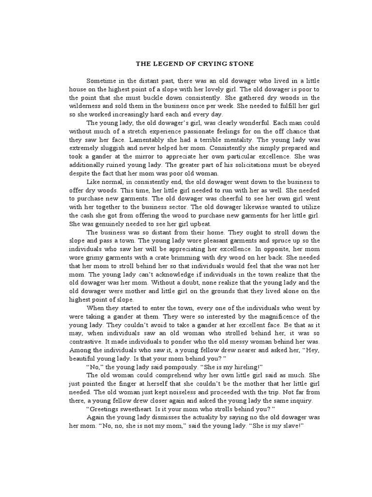 THE LEGEND OF CRYING STONE BSK | PDF