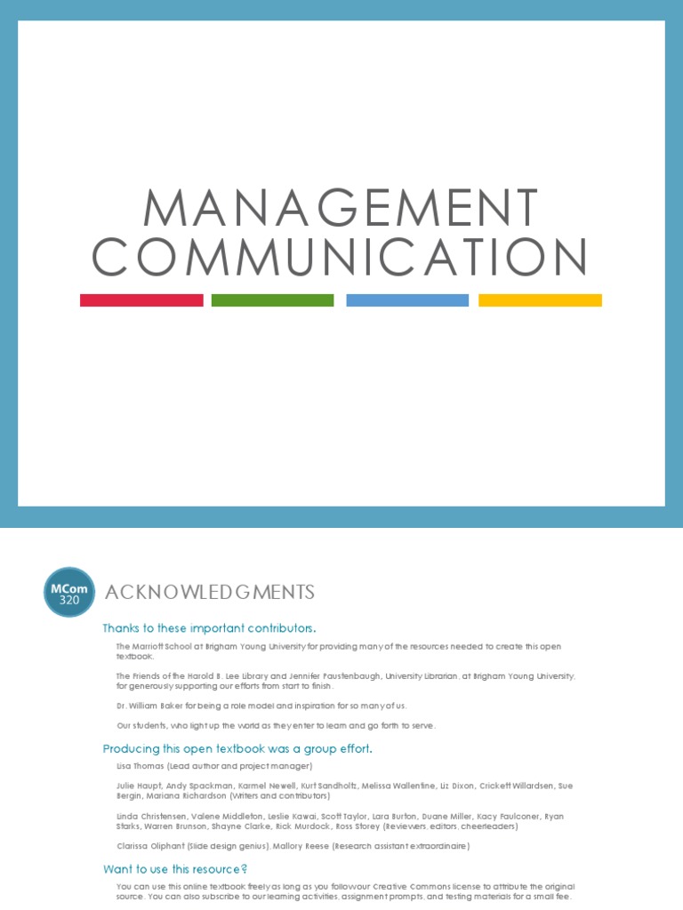 Management Communication | PDF | Nonverbal Communication ...