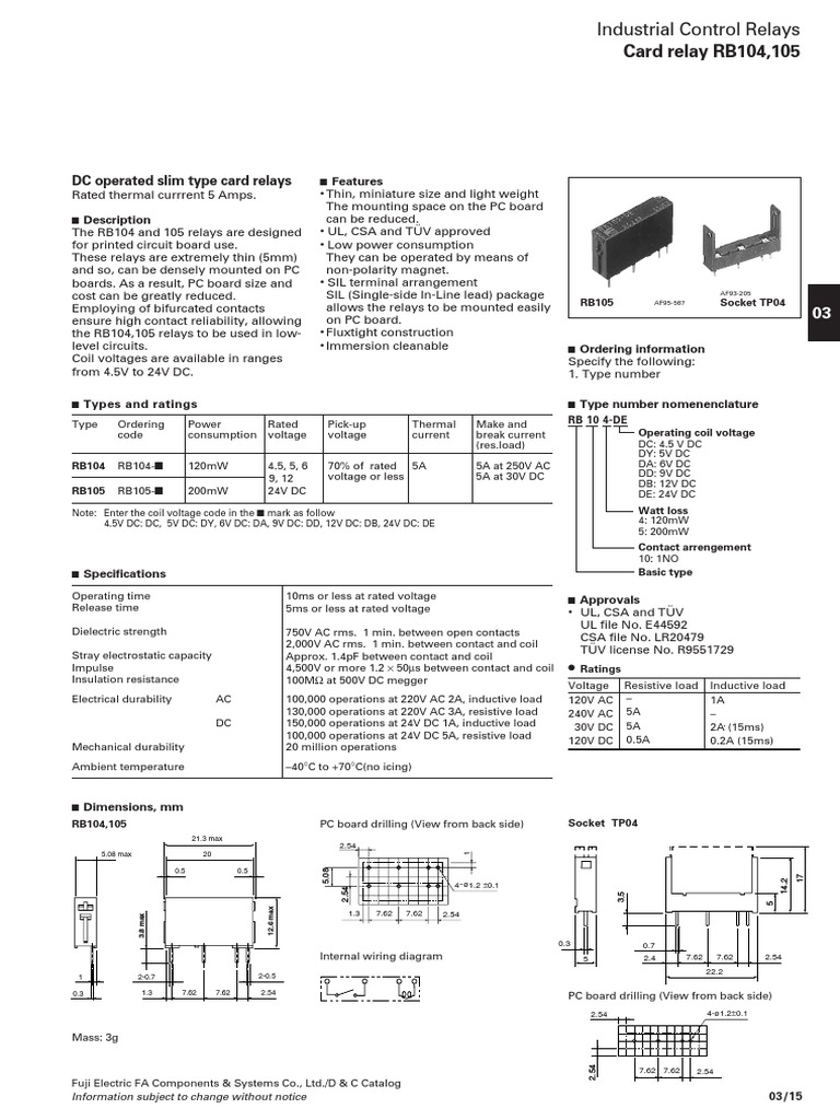 Relay RB105 de | PDF | Relay | Alternating Current