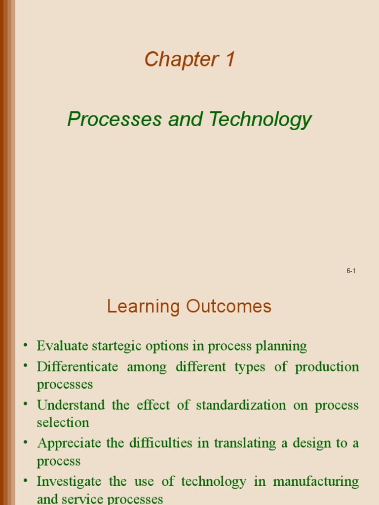 Chapter 1 - INTRODUCTION TO PROCESS AND TECHNOLOGY | PDF | Business ...