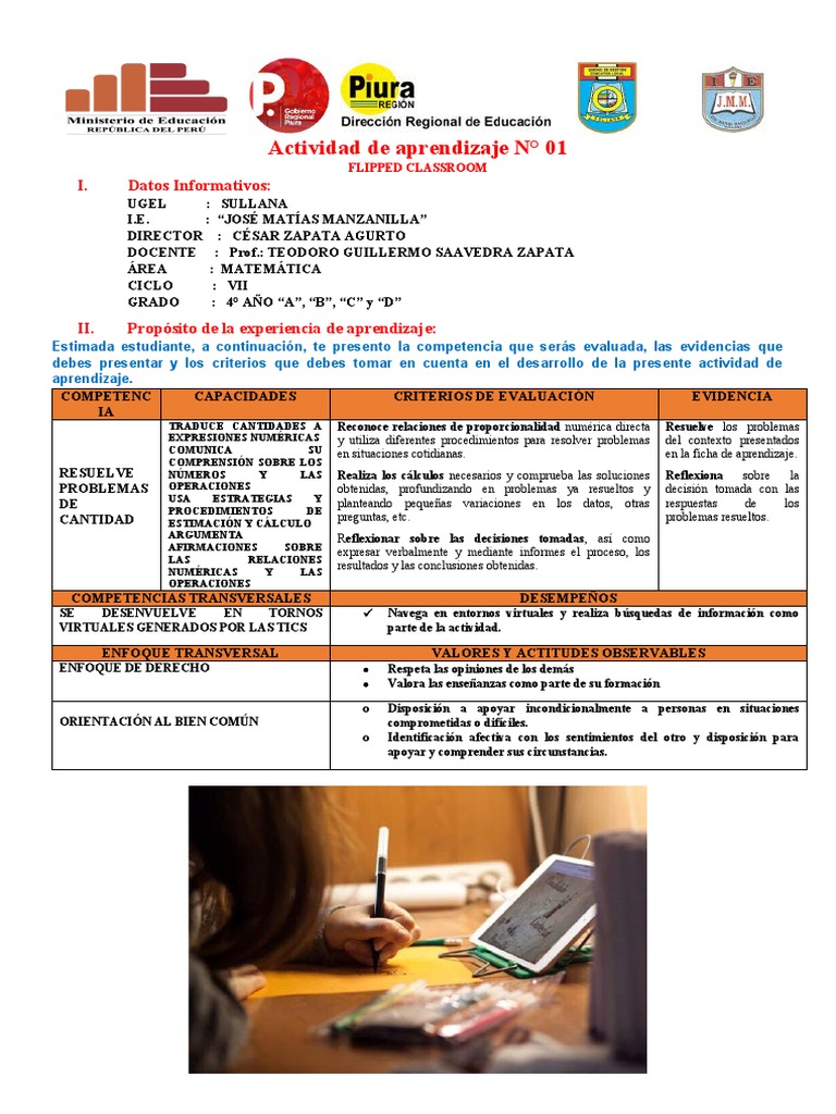 Actividad de Aprendizaje #01 - Magnitudes Proporcionales - JMM 2021 | PDF | Número racional ...