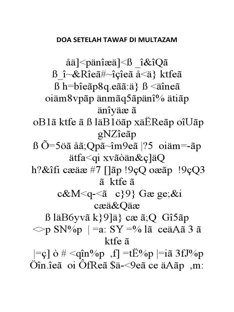 Doa Setelah Tawaf Di Multazam | PDF