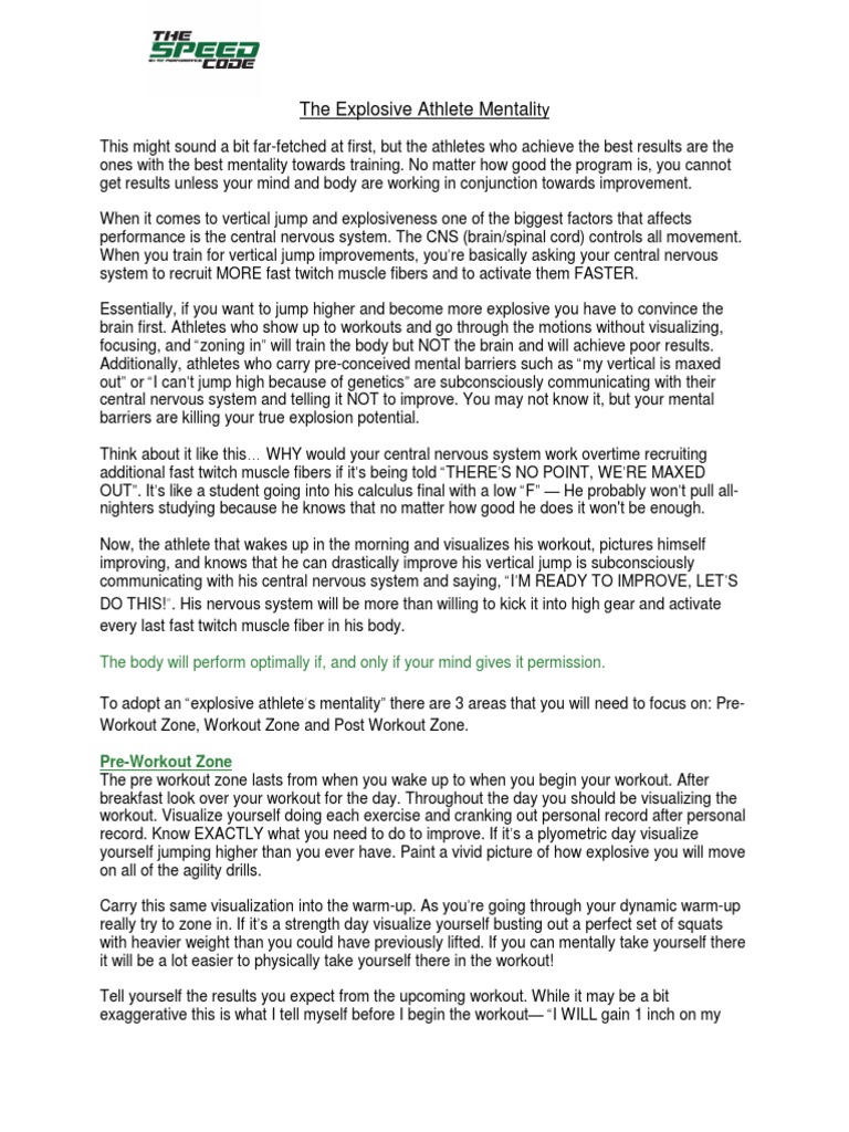 Explosive Athlete Mentality: Focusing Your Mind for Maximum Results ...