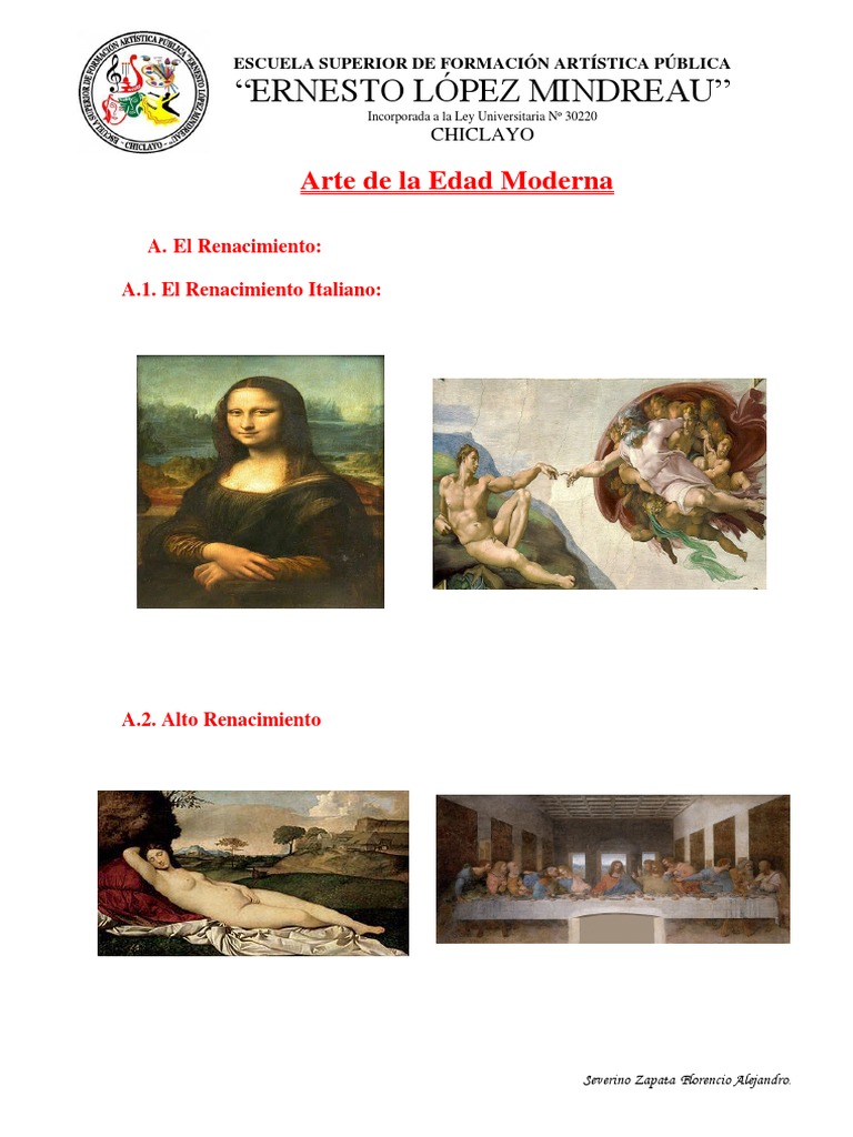 Arte de la Edad Moderna: Renacimiento y Barroco | PDF | Ciencias ...