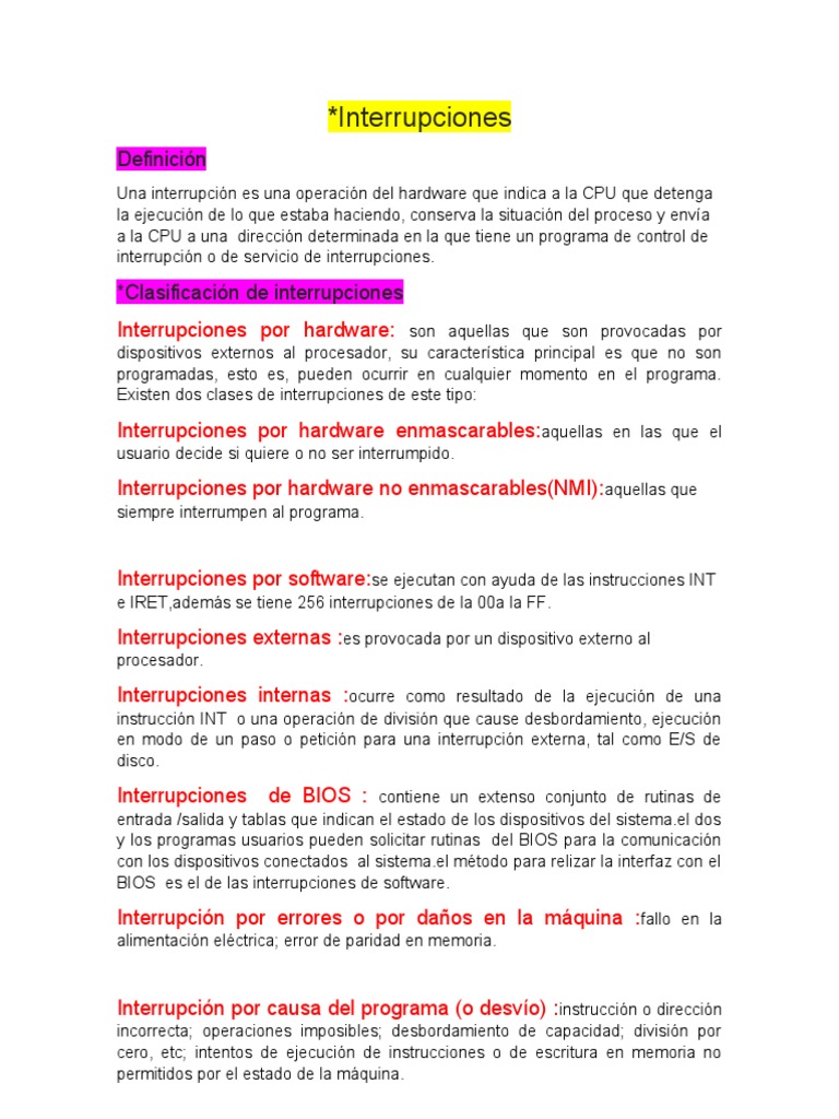 A2. Investigación Acerca de Interrupciones y Ejecución de Un Programa | PDF | Programa de ...
