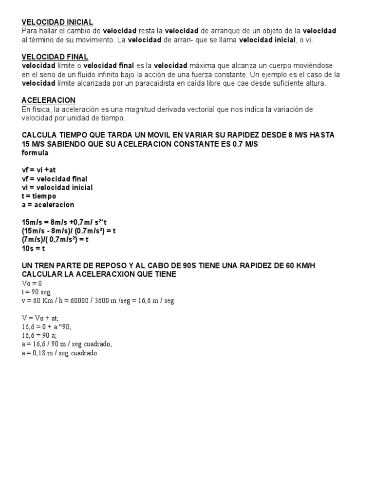 Velocidad Inicial | PDF