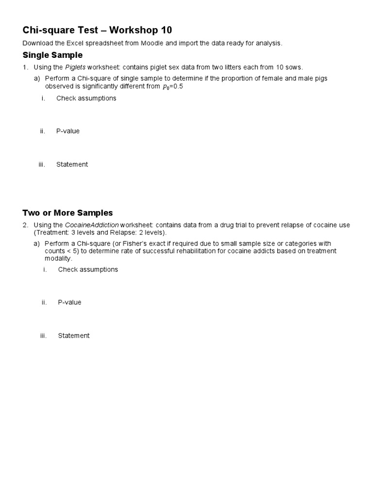 Chi-square Test Analysis Workshop Guide | PDF | Chi Squared Test ...