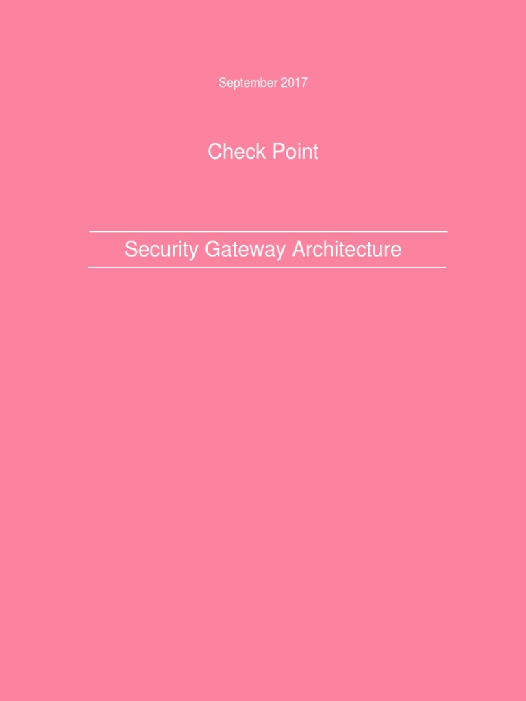 WP Checkpoint R77 Security Gateway Architecture Public | PDF | File ...