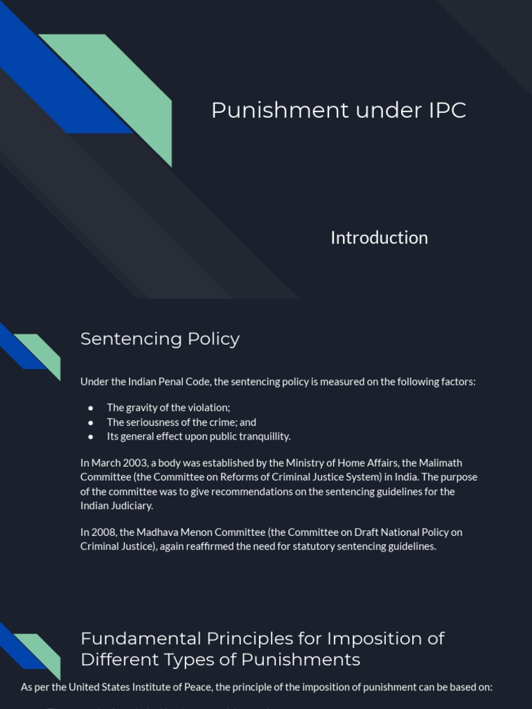 IPC Sentencing Guidelines | PDF | Sentence (Law) | Punishments