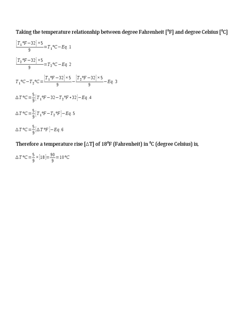 Delta T - F To Delta T - C | PDF