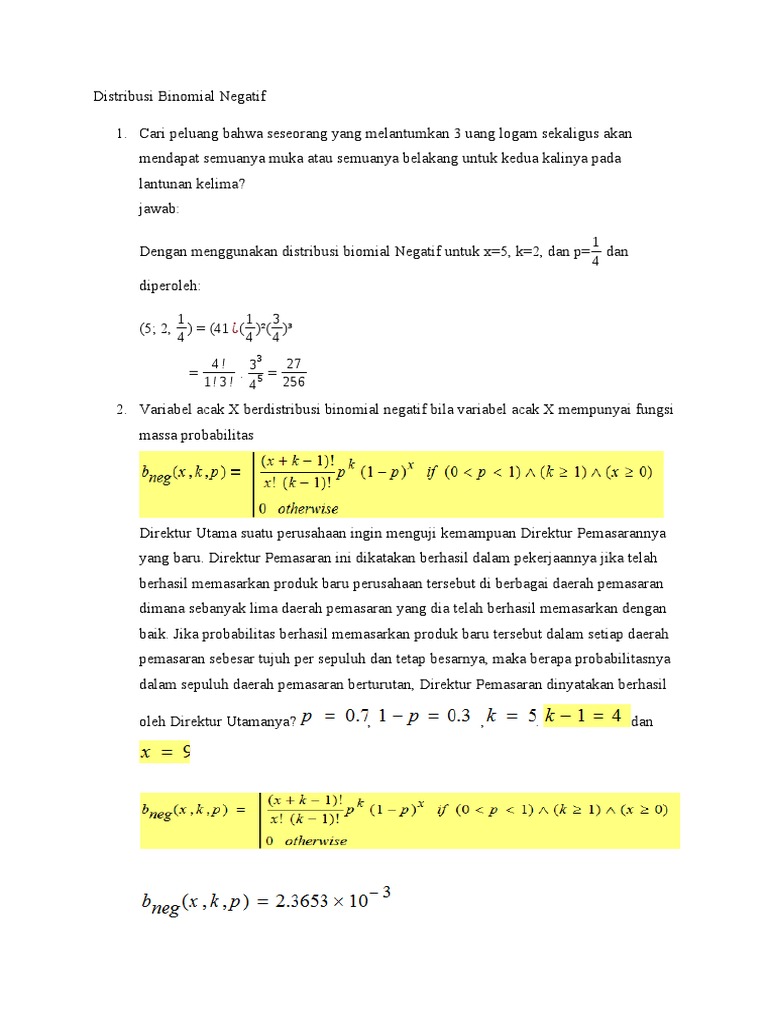 Distribusi Binomial Negatif Pdf
