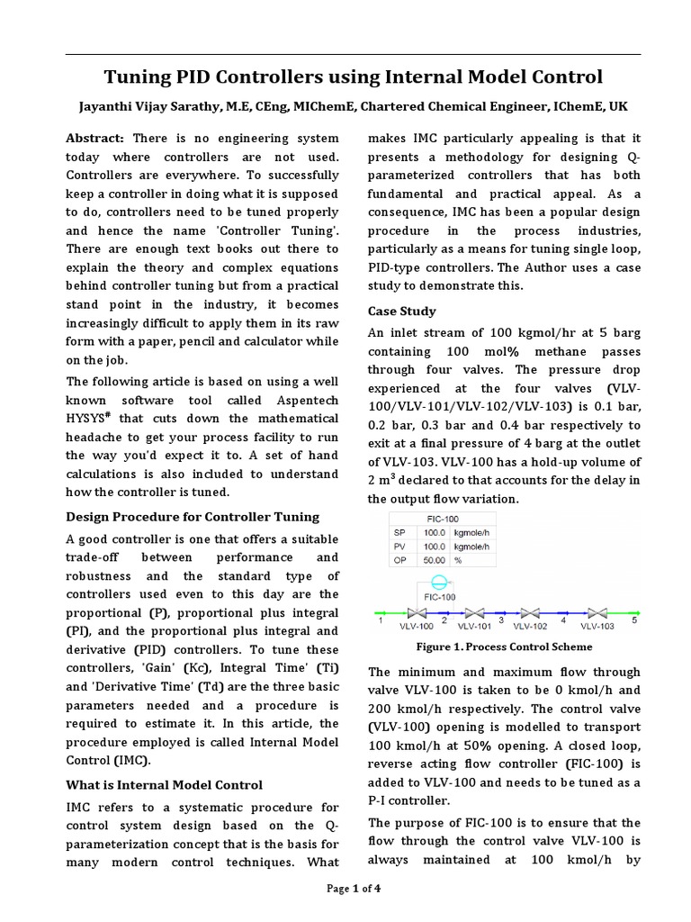 Tuning PID Controllers | PDF | Control Theory | Teaching Mathematics