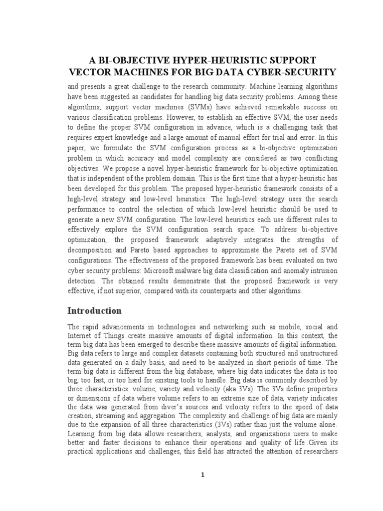 Big Data Cyber Security Paper | PDF | Support Vector Machine ...